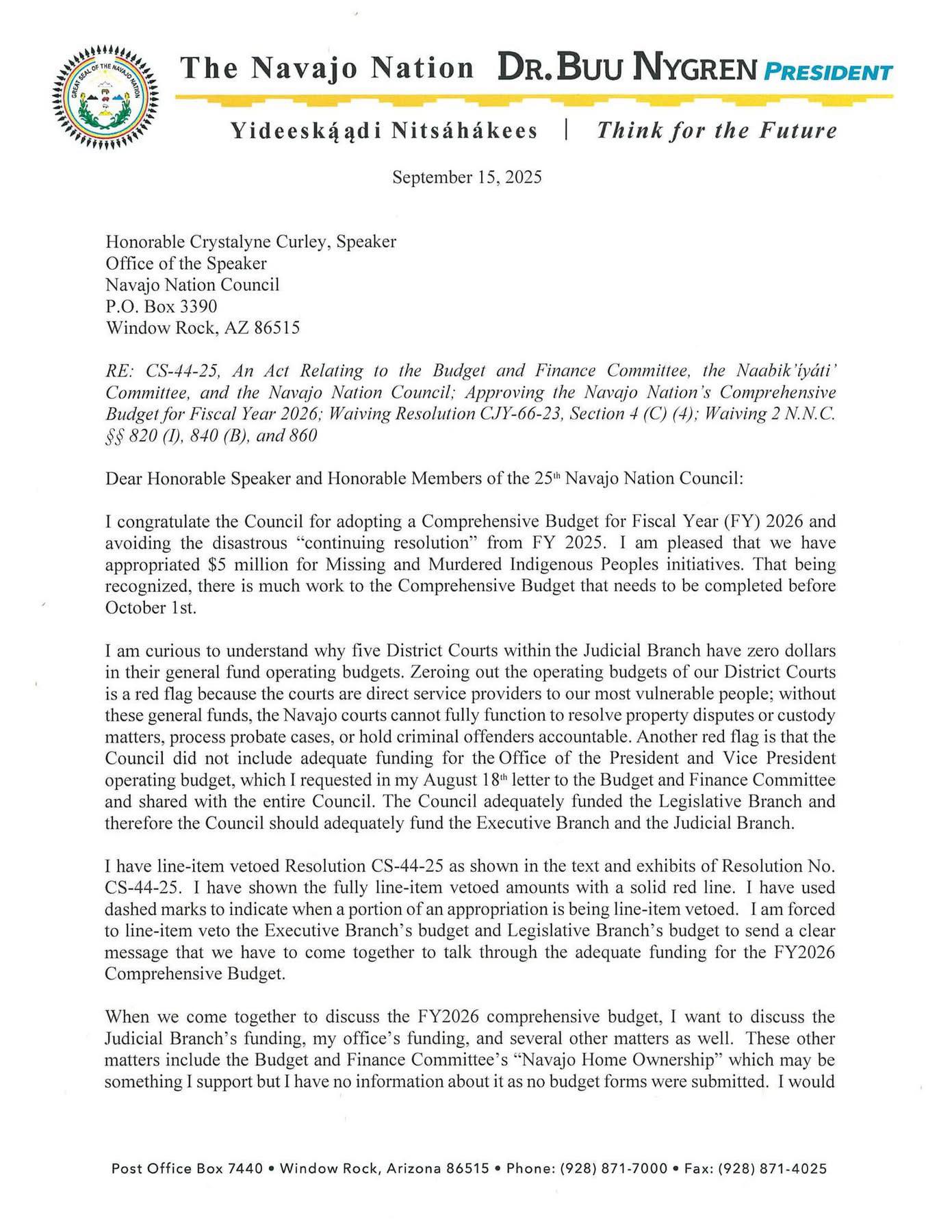 Navajo Nation Budget and Finance Committee - 25th Navajo Nation Council